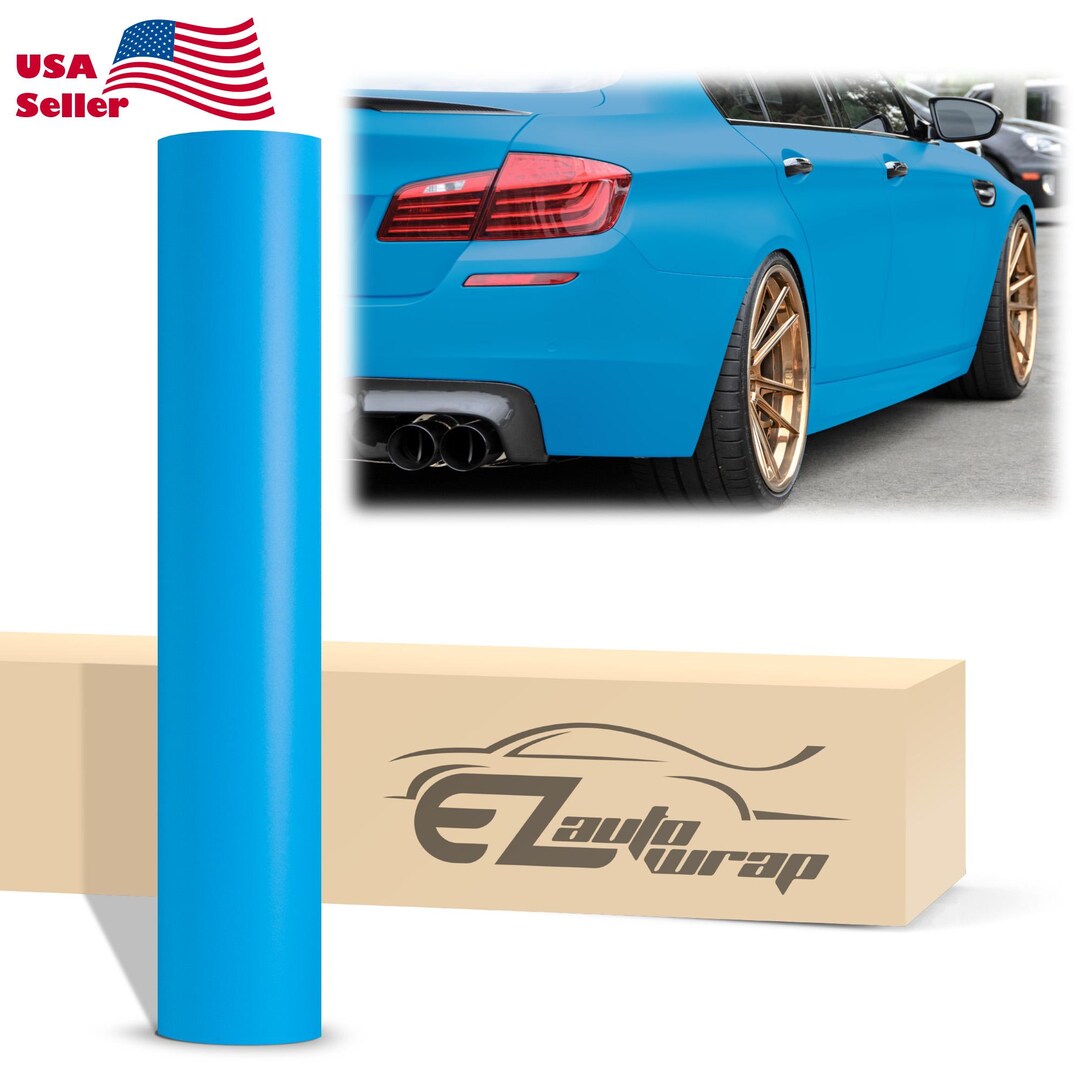 Matte Flat Sky Blue Vinyl Wrap Sticker Decal Bubble Free Air Release ...
