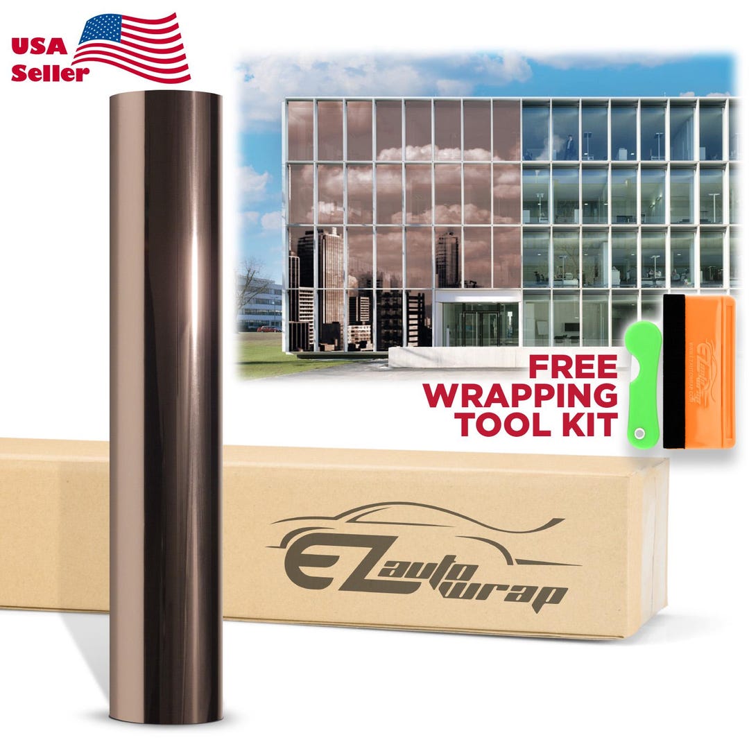 Window Tint Film Chrome Rose Gold One Way Mirror UV Heat Reflective ...