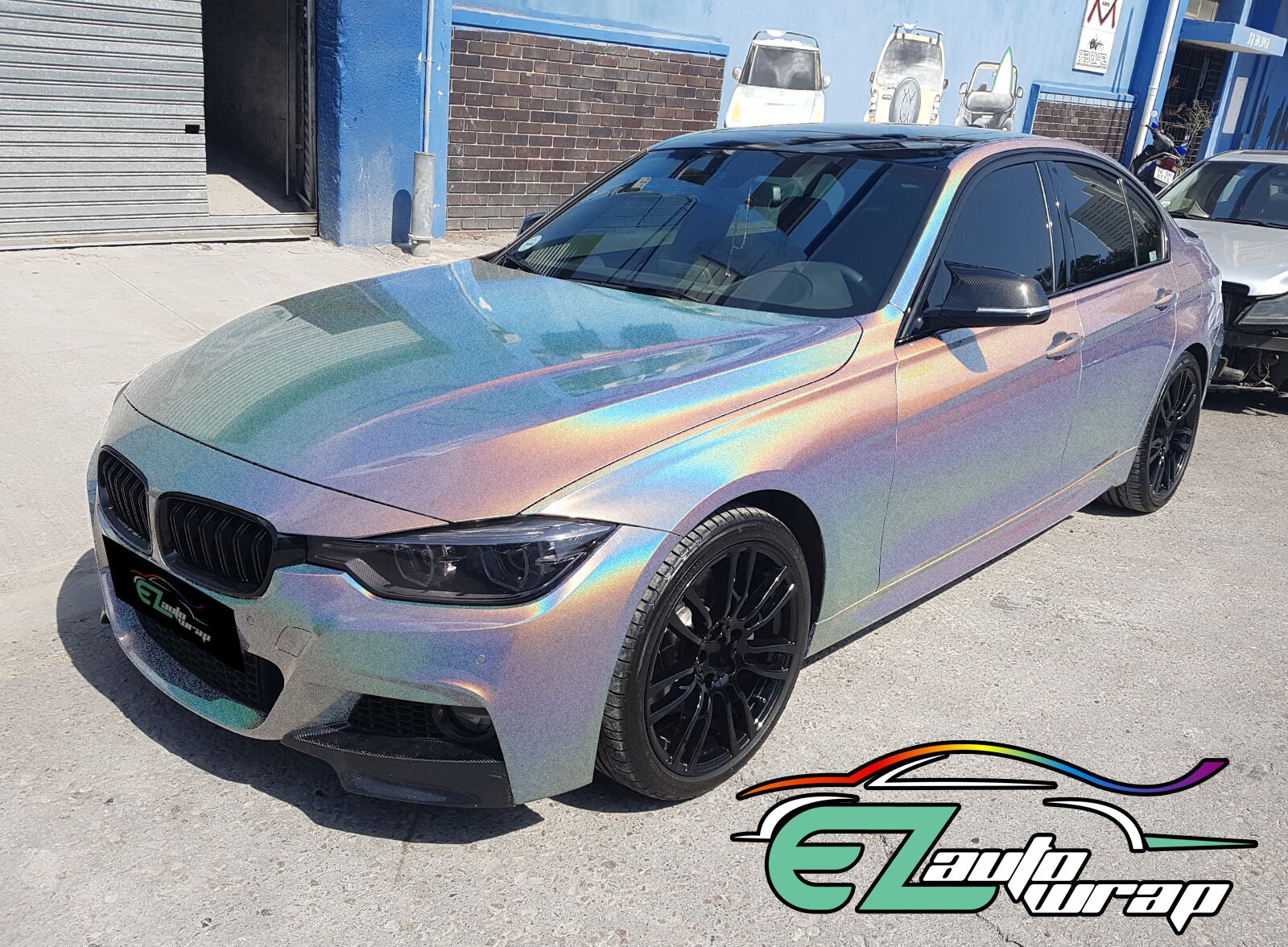 Metallic Silver Car Paint Rainbow