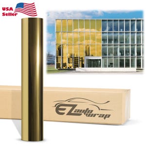 Window Tint Film Chrome Gold One Way Mirror UV Heat Reflective ...