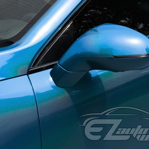 Laser Flip Gloss Blue Metallic Rainbow Holographic Psychedelic Vinyl ...