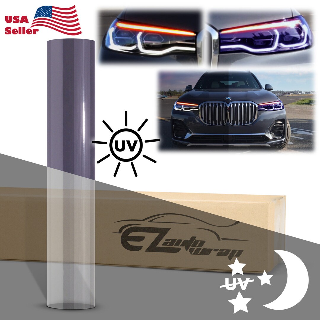 12" Wide Photochromic Film Clear to Smoke Purple Paint Protection PPF ...
