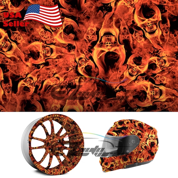Hydrographic Film 14 Fire Flame Skull Evil Hydro Dipping - Etsy