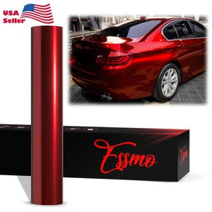 ESSMO PET Liner Super Gloss Metallic Cherry Red Like Paint Vinyl Wrap ...