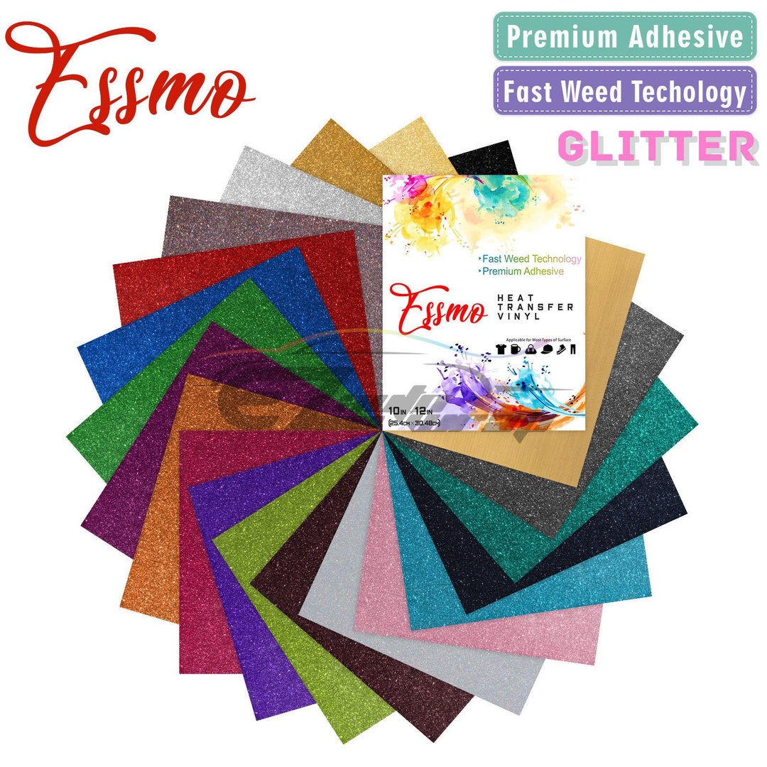 ESSMO™ 20pcs 20 Colors Glitter Heat Transfer Vinyl 12 X - Etsy
