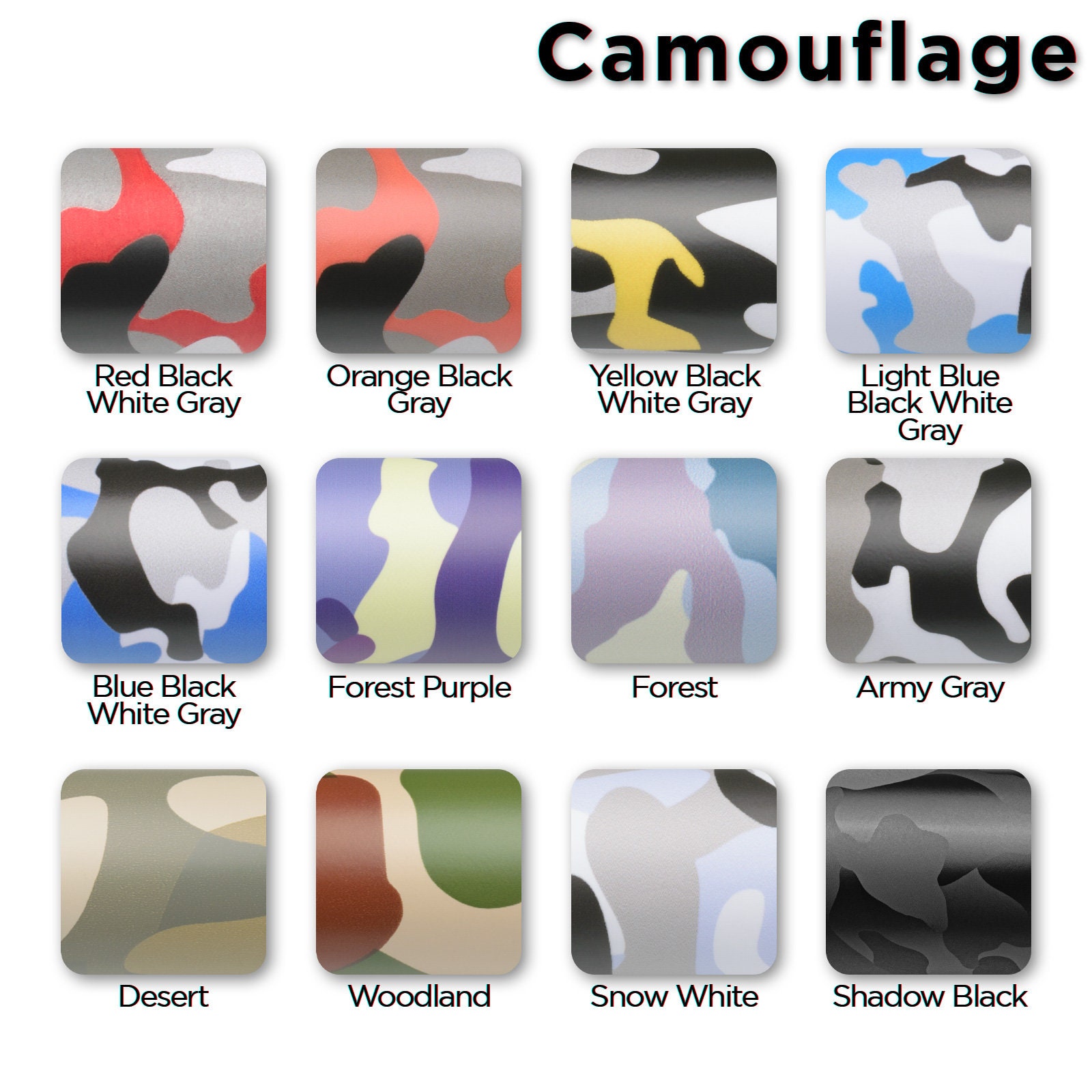 Camouflage Army Gray Vinyl Wrap Sticker Decal Bubble Free Air Release ...