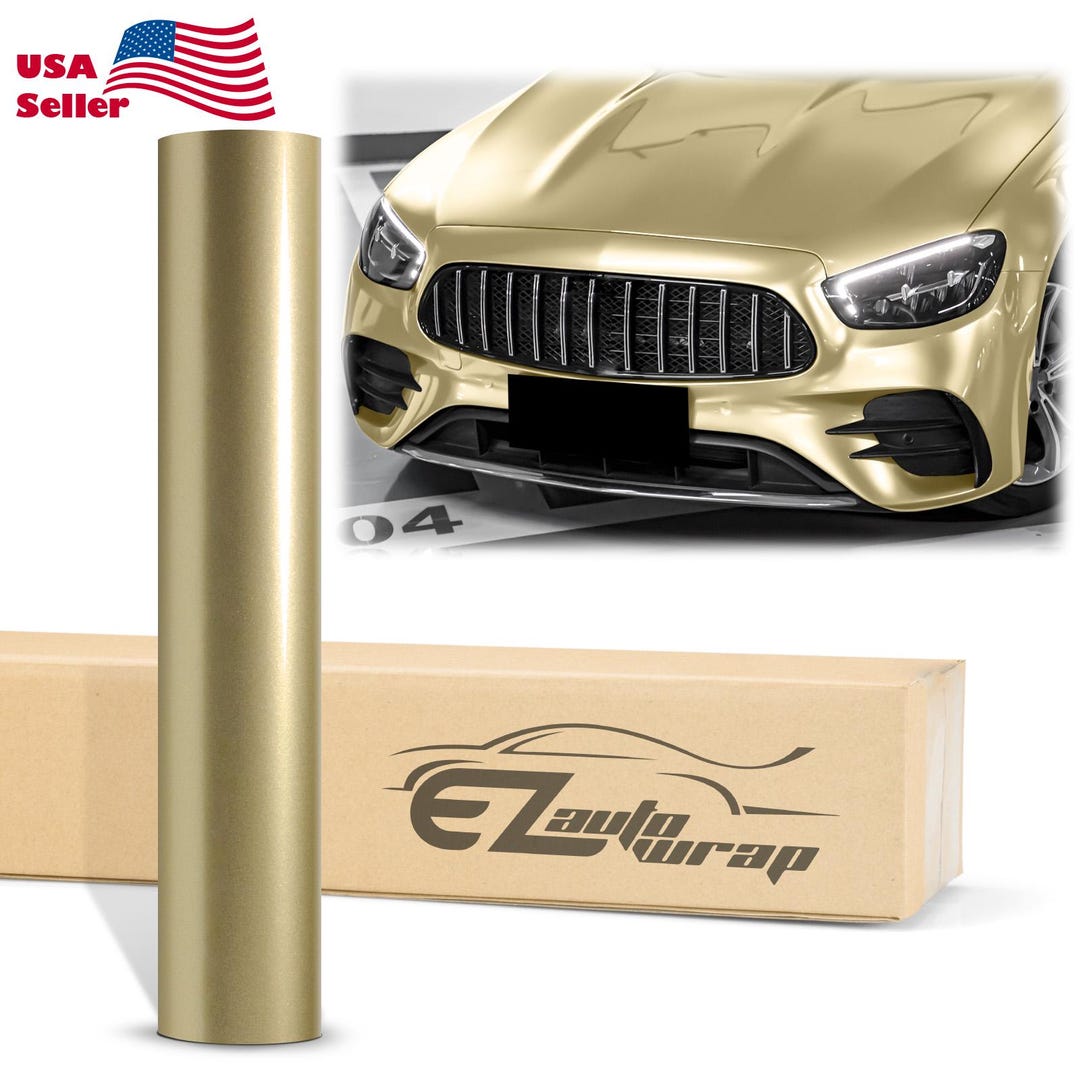 Gloss Metallic Champagne Gold Vinyl Wrap Sticker Decal Bubble Free Air ...