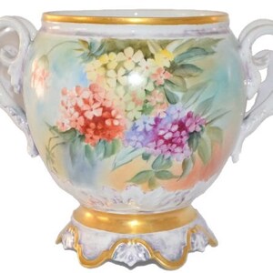 Limoges Jardiniere Planter Vase Rare Mold Multi Phlox Flowers - Etsy