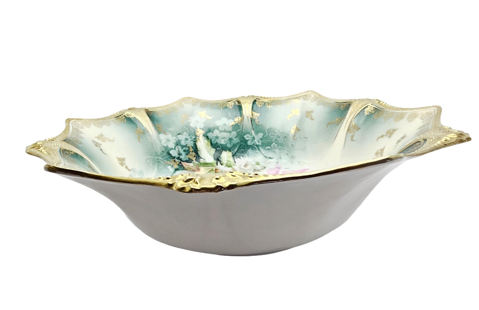 RS Prussia Bowl German Porcelain Mold 83 Gold With Roses - Etsy