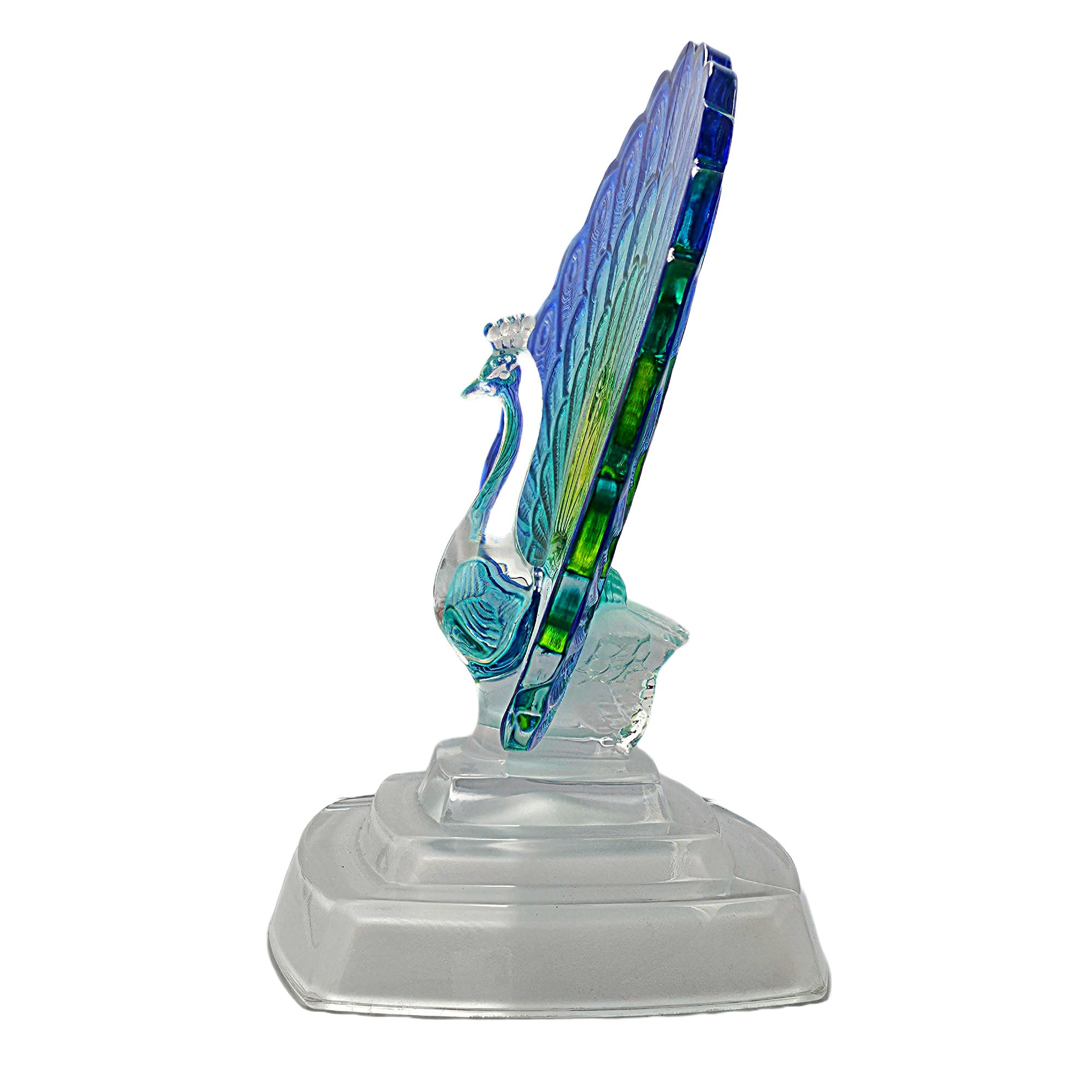 Vintage Cristal D' Arques Lead Crystal Colored Peacock French Glass ...