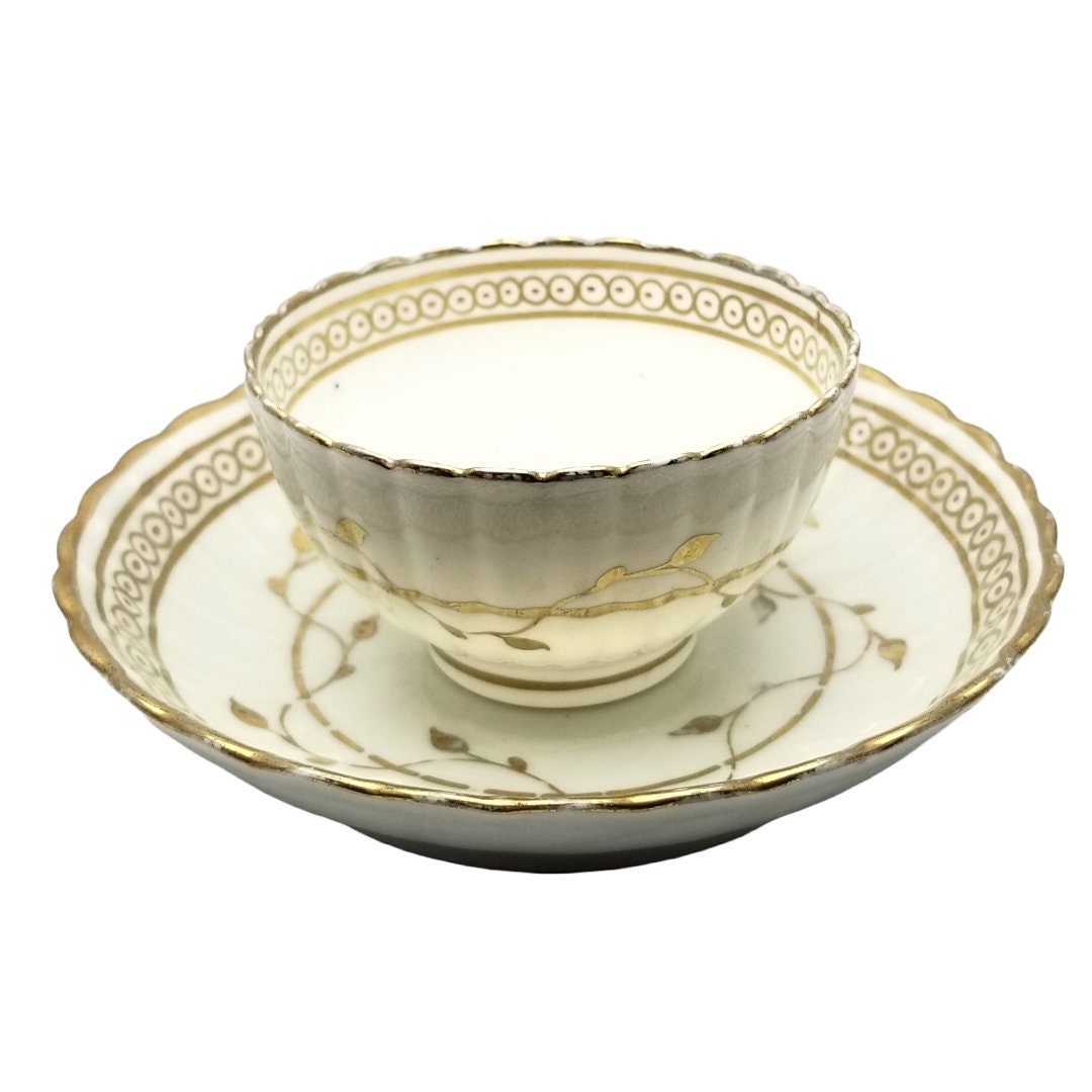 Worcester Tea Bowl Saucer 18th C Flight Mark English Porcelain Georgian ...