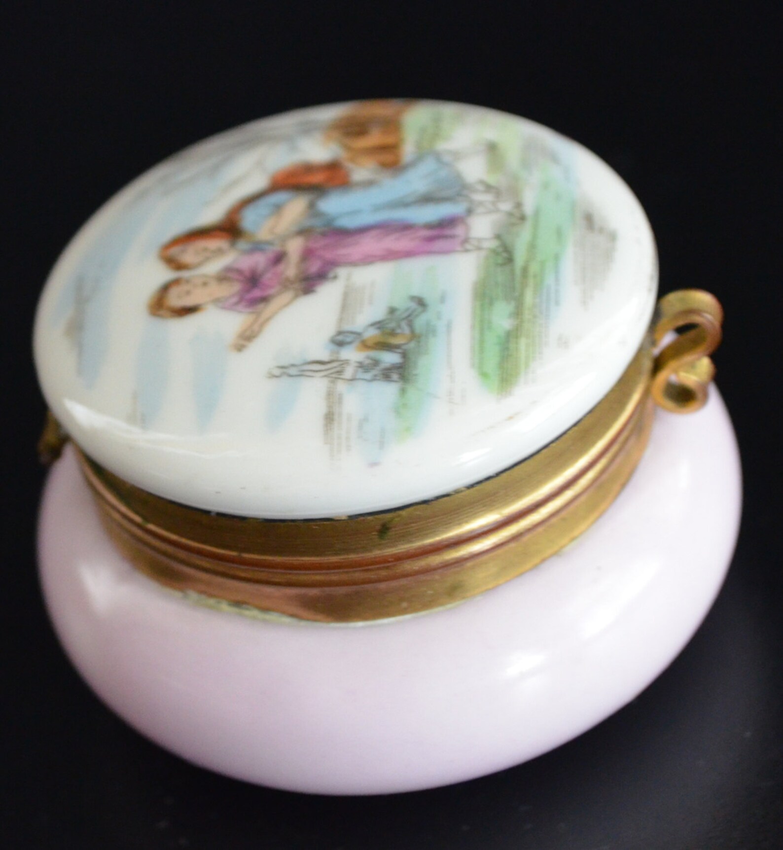 French Porcelain Patch Box Miniature Trinket Jar | Etsy