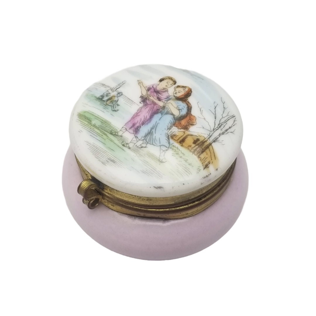 French Porcelain Patch Box Miniature Trinket Jar - Etsy
