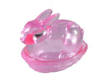 Glass Rabbit Candy Dish - Etsy
