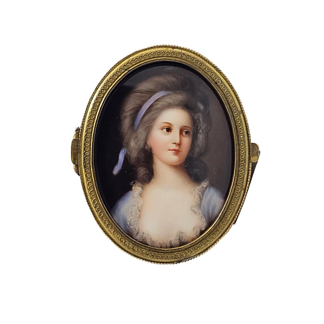 Antique HP Porcelain Bronze Doré Box Portrait of Countess Potocka - Etsy