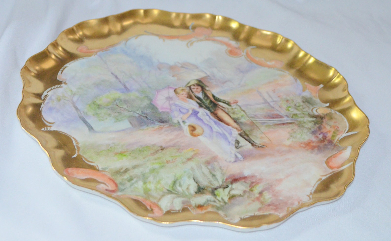 Limoges LARGE Scenic Charger Plaque JPL Pouyat Strolling - Etsy