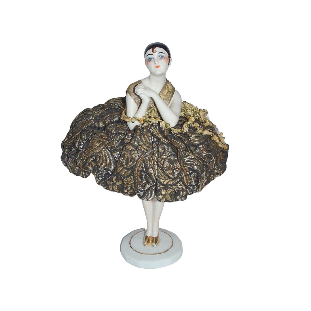 Dressel Kister Pierrot Pierrette Skull Cap Half Doll With French Leg ...