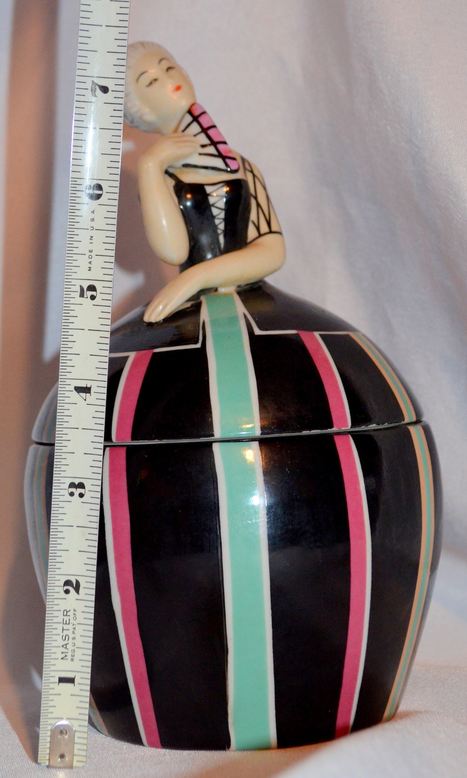 Robj French Art Deco Covered Jar Tobacco or Vanity Box Asian | Etsy