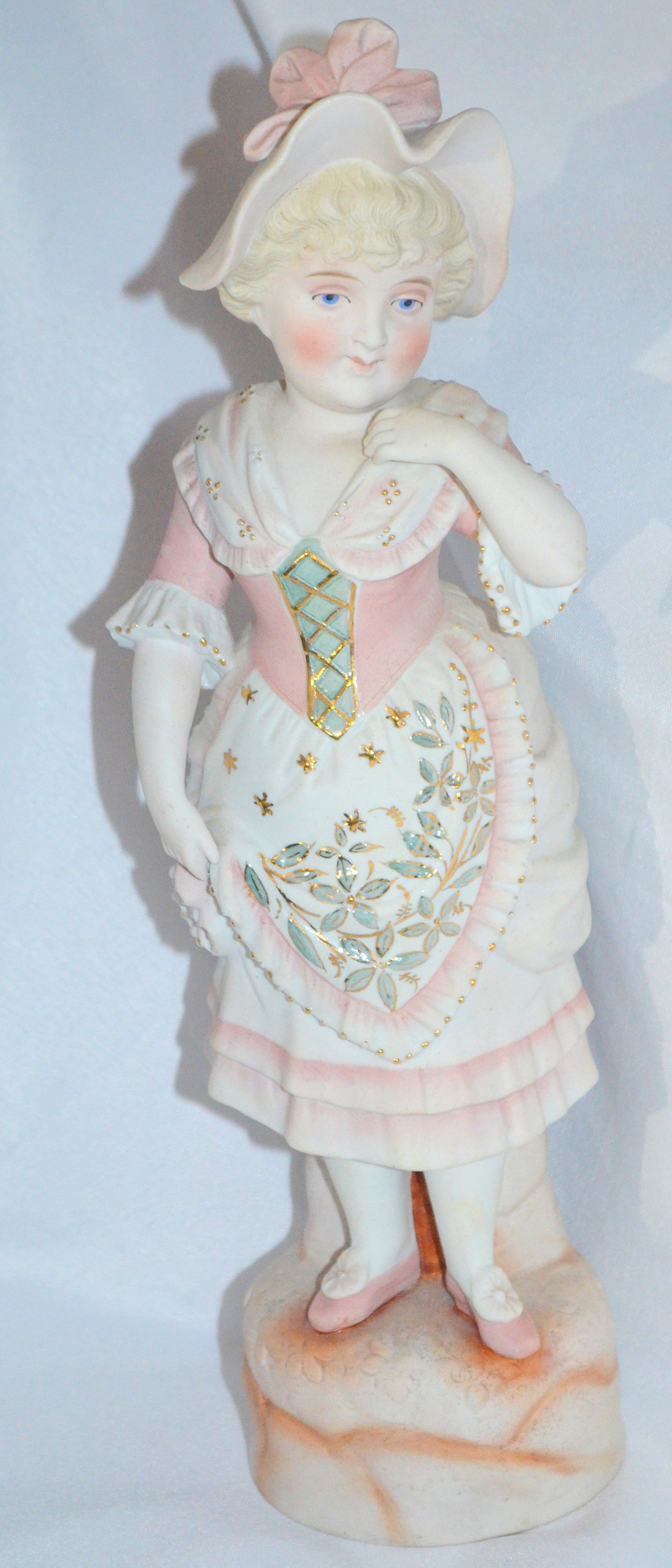 Porcelain Bisque German Statue of Lady in Pink - Etsy