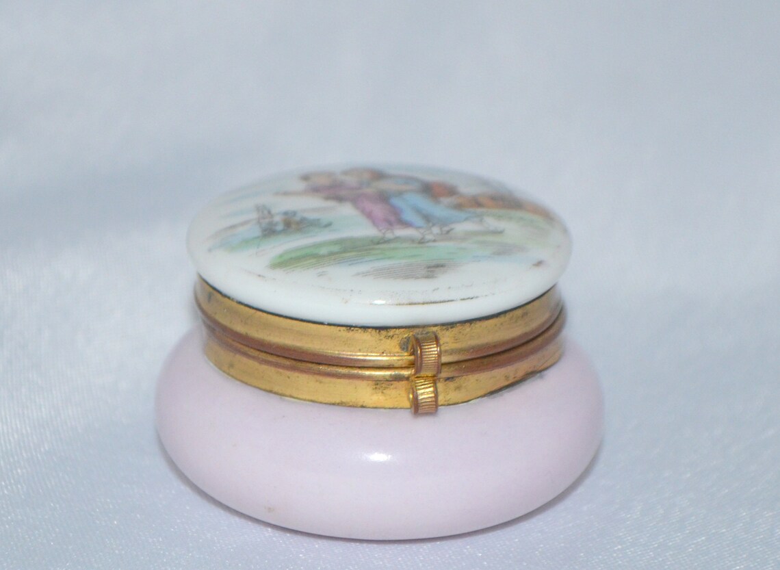 French Porcelain Patch Box Miniature Trinket Jar | Etsy