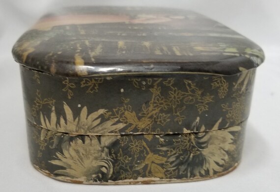 Vintage Paper Covered Dresser Box Victorian Woman Hol… - Gem