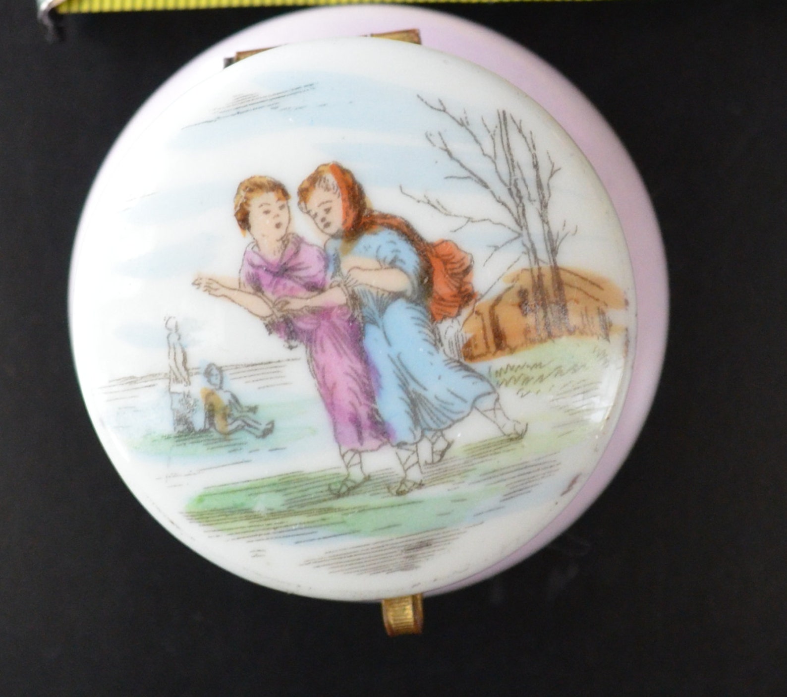 French Porcelain Patch Box Miniature Trinket Jar - Etsy