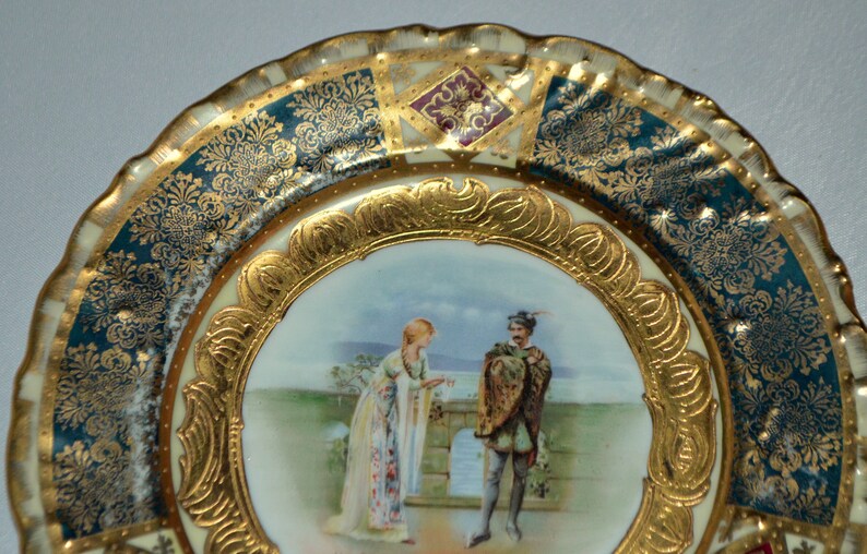 Austrian Porcelain Plate Artist F Bacon Hamlet Ophelia Gold | Etsy