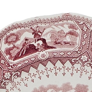 Antique 1830's Staffordshire Porcelain Red Transferware Plate by Adams ...
