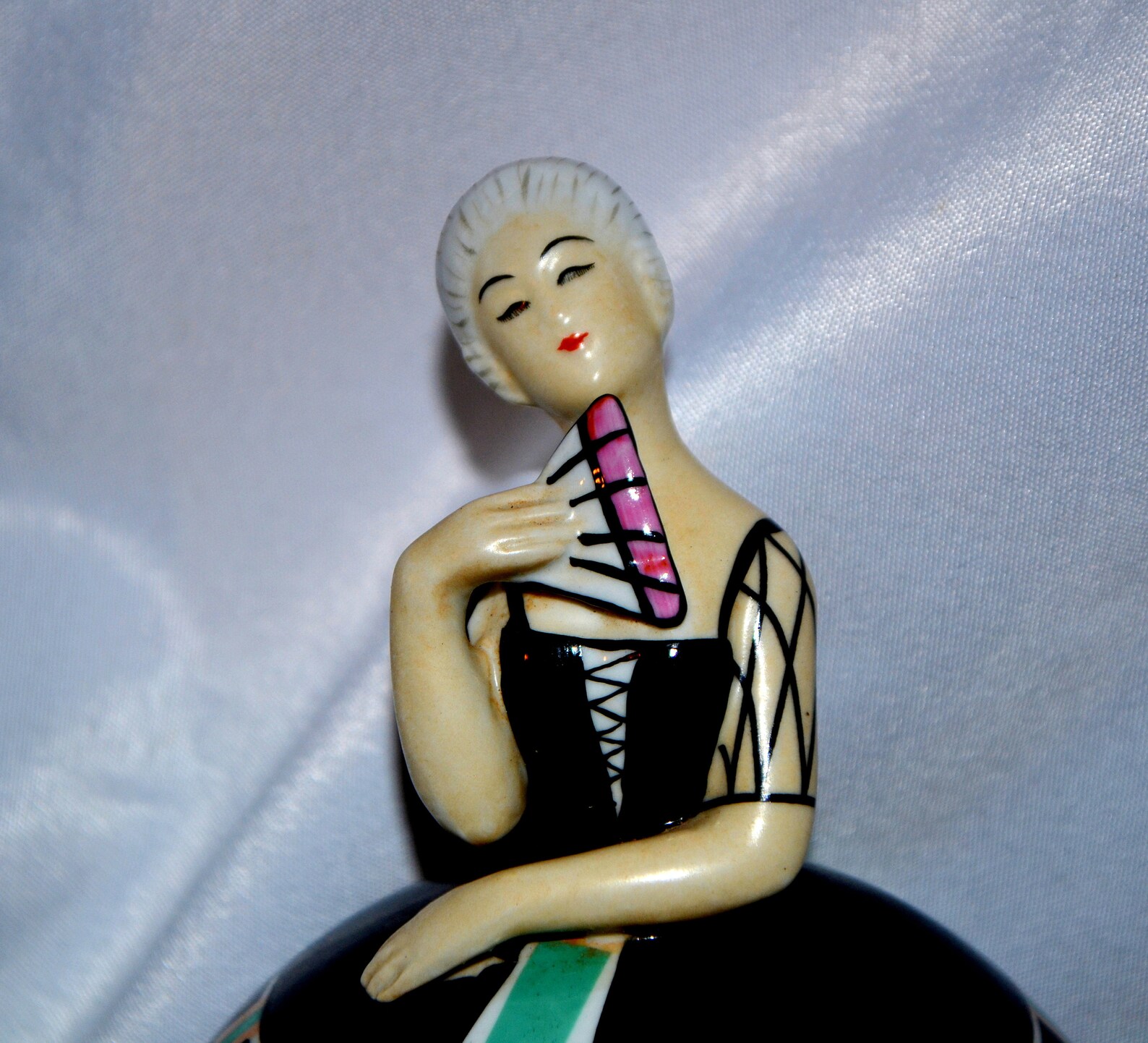 Robj French Art Deco Covered Jar Tobacco or Vanity Box Asian | Etsy