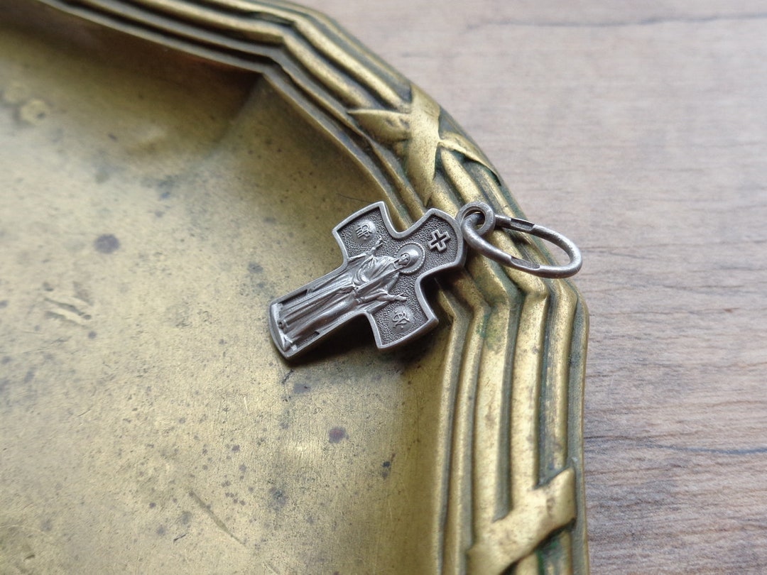 Beautiful Vintage Orthodox Silver Cross Crucifix Oranta/virgin Mary ...