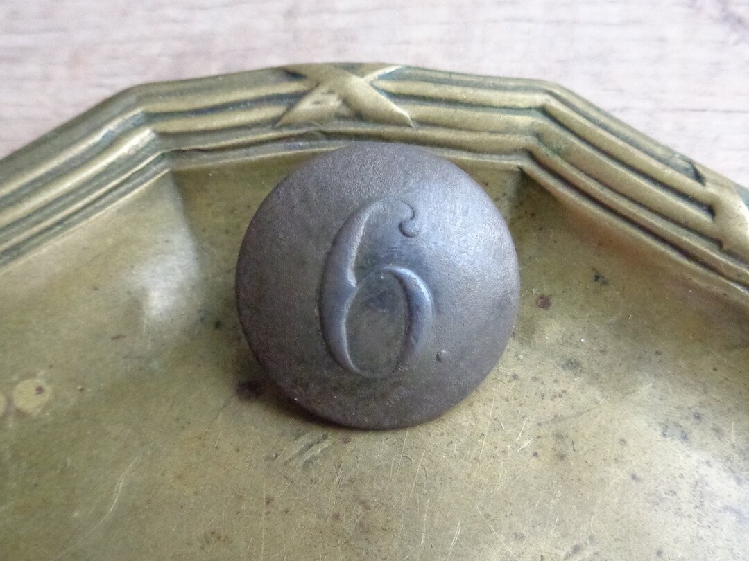 Antique Military Brass Button -6- Infantry Troops Uniform 19th Century ...