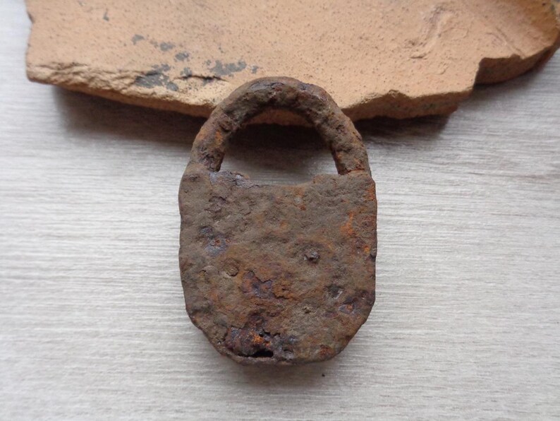 Ancient Rusty Iron Padlock 19th Century Original Patina Old Metal Lock ...