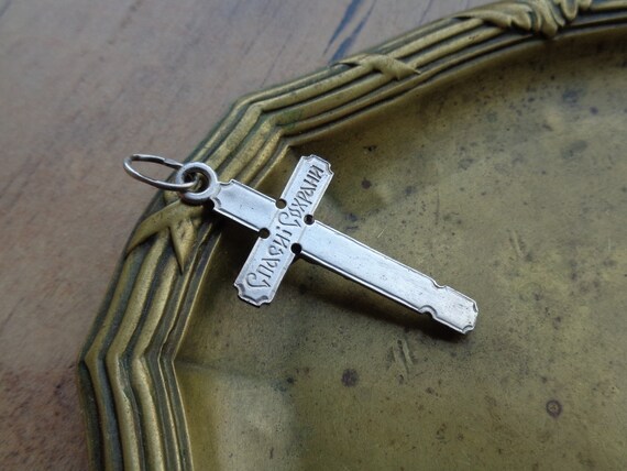 Vintage Silver Cross Crucifixion "Save and Protect" S… - Gem