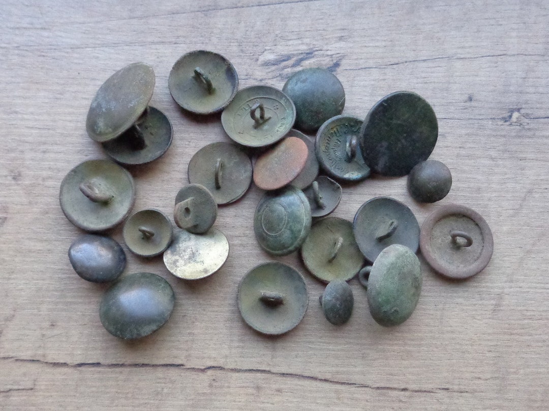 SET of 25 Vintage/antique Brass Bronze Copper Buttons 19-20th Century ...