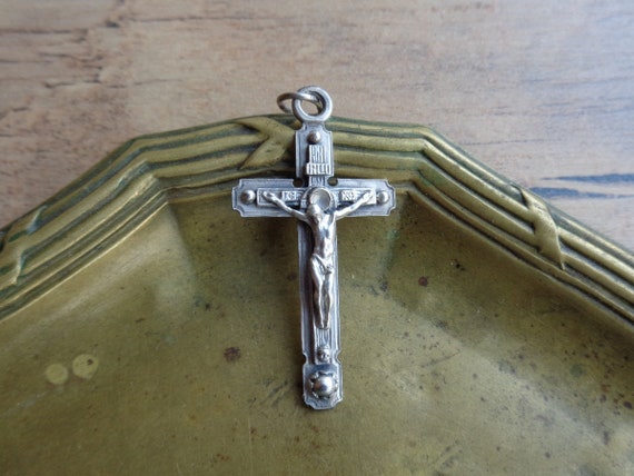 Vintage Silver Cross Crucifixion "Save and Protect" S… - Gem