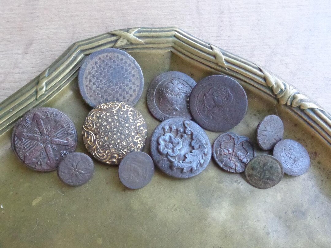 SET of 12 Vintage/antique Bronze/copper Buttons 18-19th Century ...