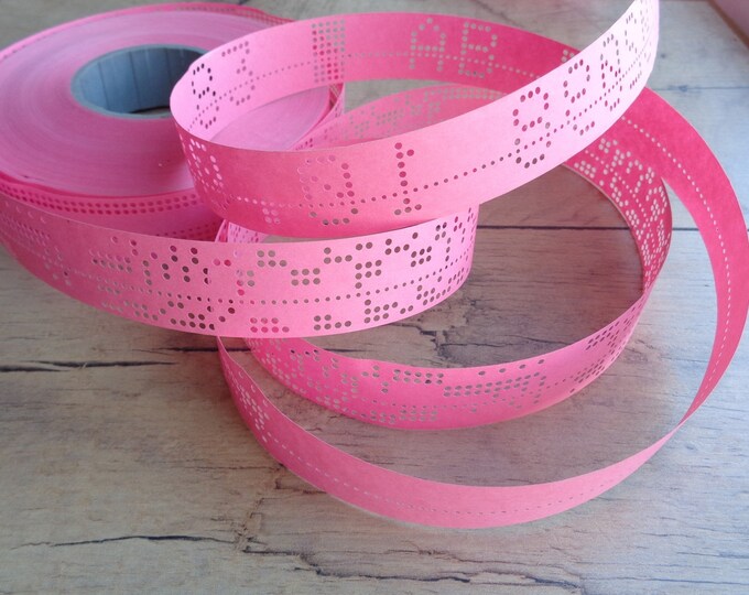 Vintage Mainframe Perforated Computer Punched Paper Tape+old Program ...