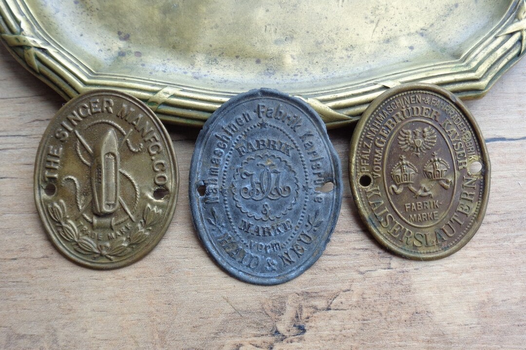 Set of 3 Vintage Antique Sewing Machine Labels-plate 1900s - Etsy