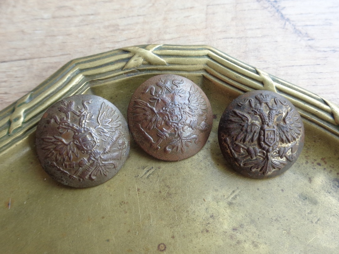 Set of 3 Antique Brass Military Buttons Infantry/artillery/engineering ...