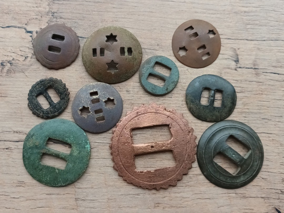 SET of 10 Ancient Brass Buttons 18-19th Century Archaeological Finds ...