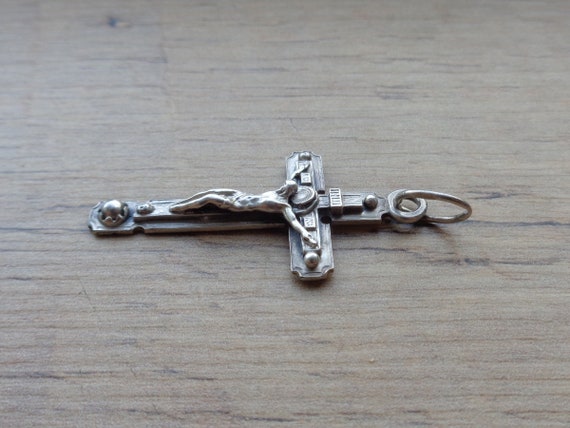 Vintage Silver Cross Crucifixion "Save and Protect" S… - Gem