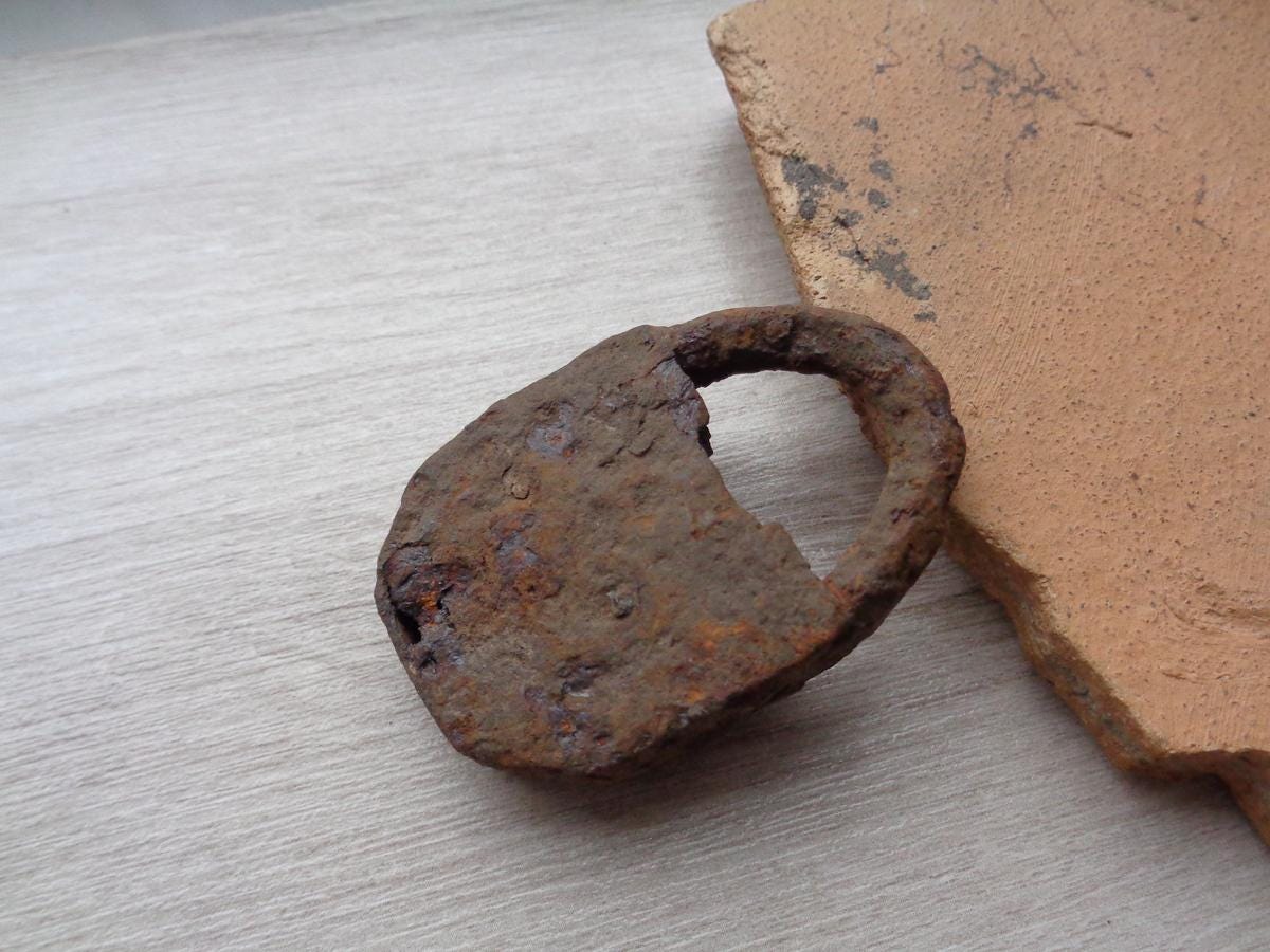 Ancient Rusty Iron Padlock 19th Century Original Patina Old Metal Lock ...