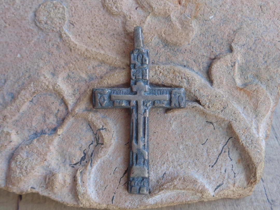 Ancient Bronze Cross Late Middle Ages 17-18th Century ICXC Calvary ...