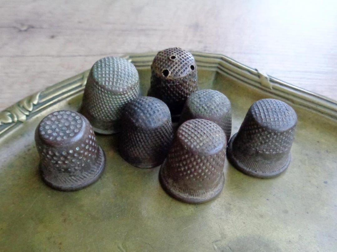 Set of 7 Antique Brass/bronze Thimble 19th Century Original Patina ...