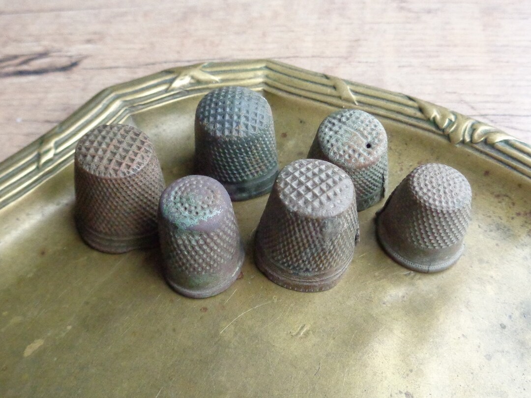 Set of 5 Antique Brass/bronze Thimble 19th Century Original Patina ...