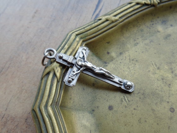 Vintage Silver Cross Crucifixion "Save and Protect" S… - Gem