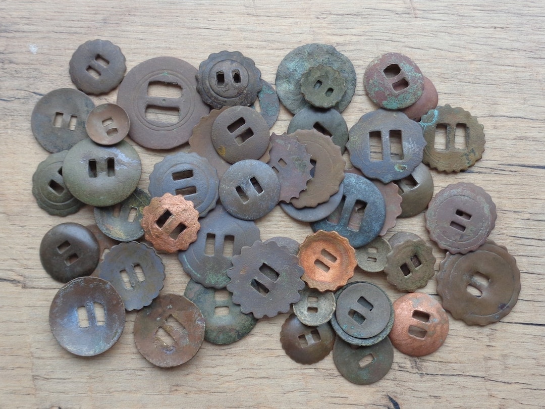 SET of 50 Antique Brass/bronze Buttons 19th Century Archaeological ...