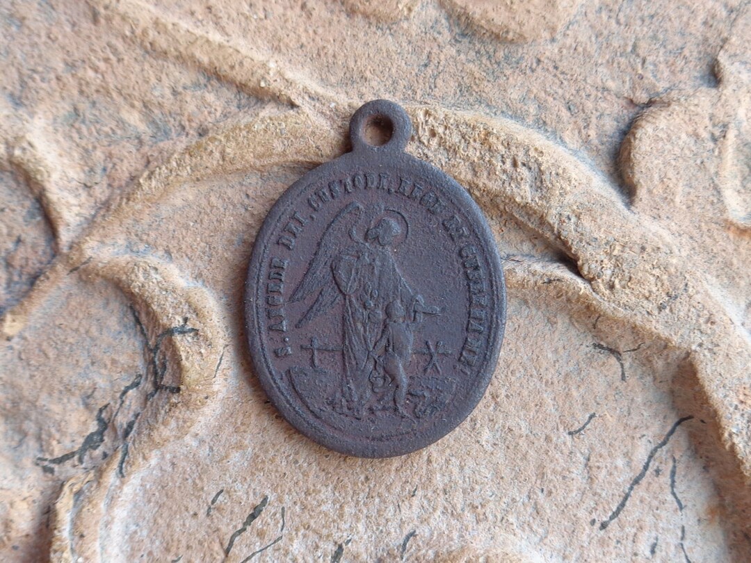 Beautiful Vintage Bronze Medallion Pendant 19th Century Immaculate Mary ...