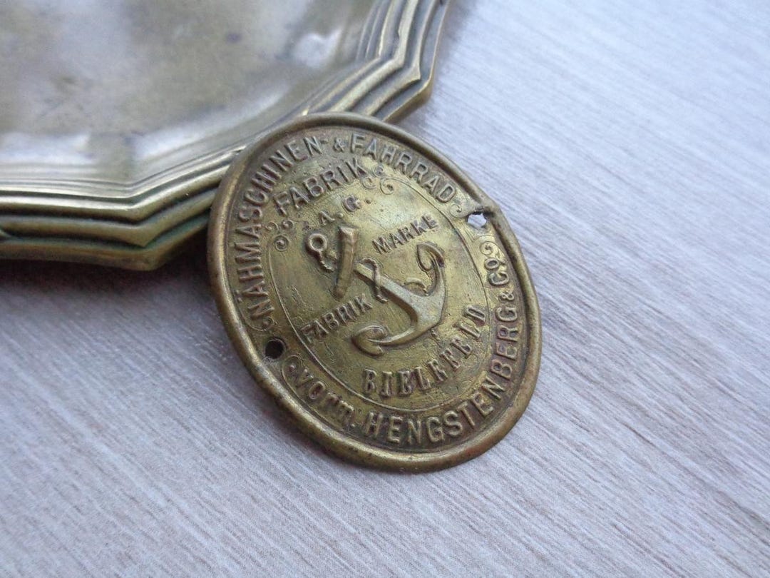 Vintage Antique Sewing Machine Label-plate 1900s Trade Marks ...