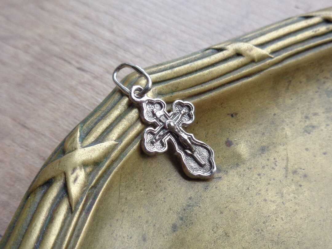 Vintage Orthodox Silver Cross Crucifixion "save and Protect" Sterling ...